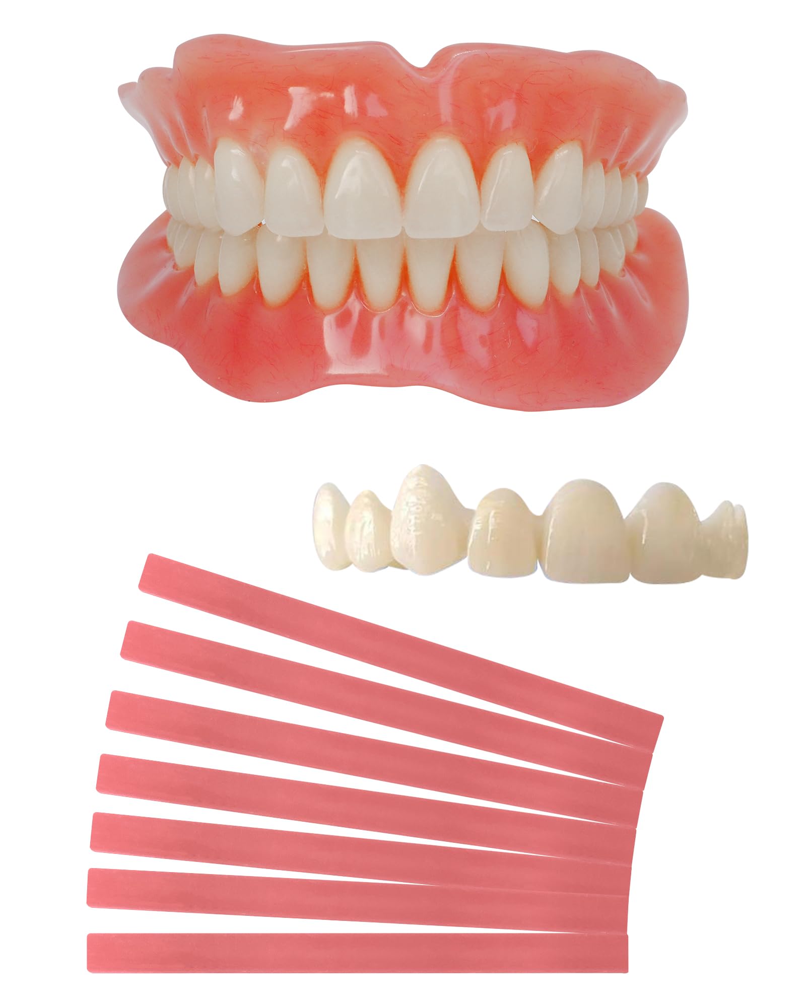 AEE Dentures Do it Yourself Full Set of Top and Bottom Fake Teeth, for Improve Smile, DIY Denture Kit Easy and Convenient, Fake Teeth Repair Missing Teeth, False Teeth for Protect Your Teeth