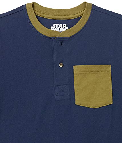 Amazon Essentials Disney | Marvel | Star Wars Boys' Short-Sleeve Henley T-Shirts (Previously Spotted Zebra), Pack of 2, Star Wars Icons, X-Small