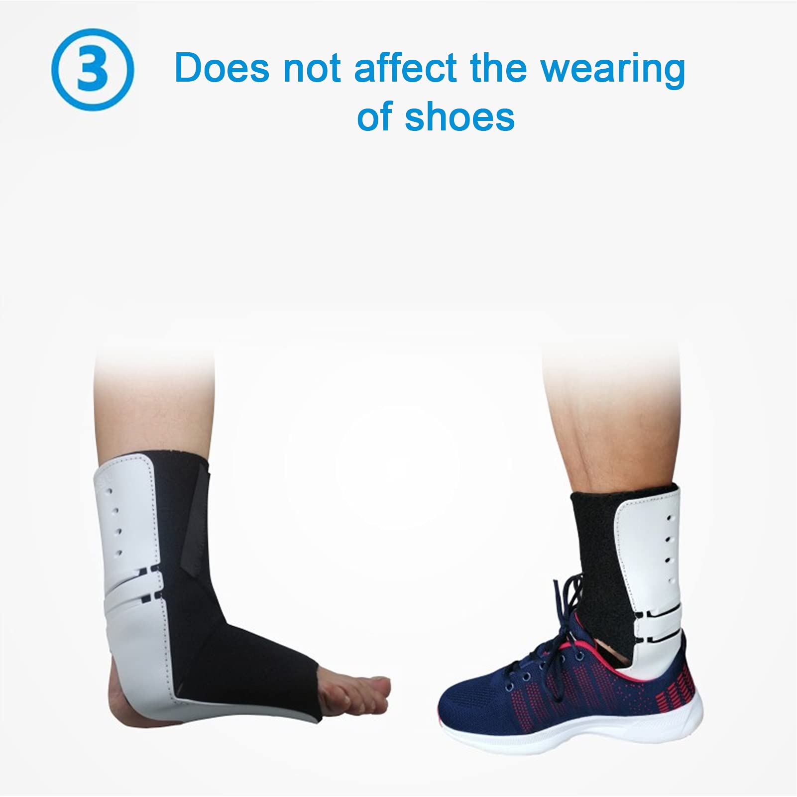 Adjustable Ankle Stabilizer, Strong Ankle Brace Sports Protection Breathable Practical Adjustable Fastener with 1pcs for Ankle Injuries for Sports(Right foot, M)