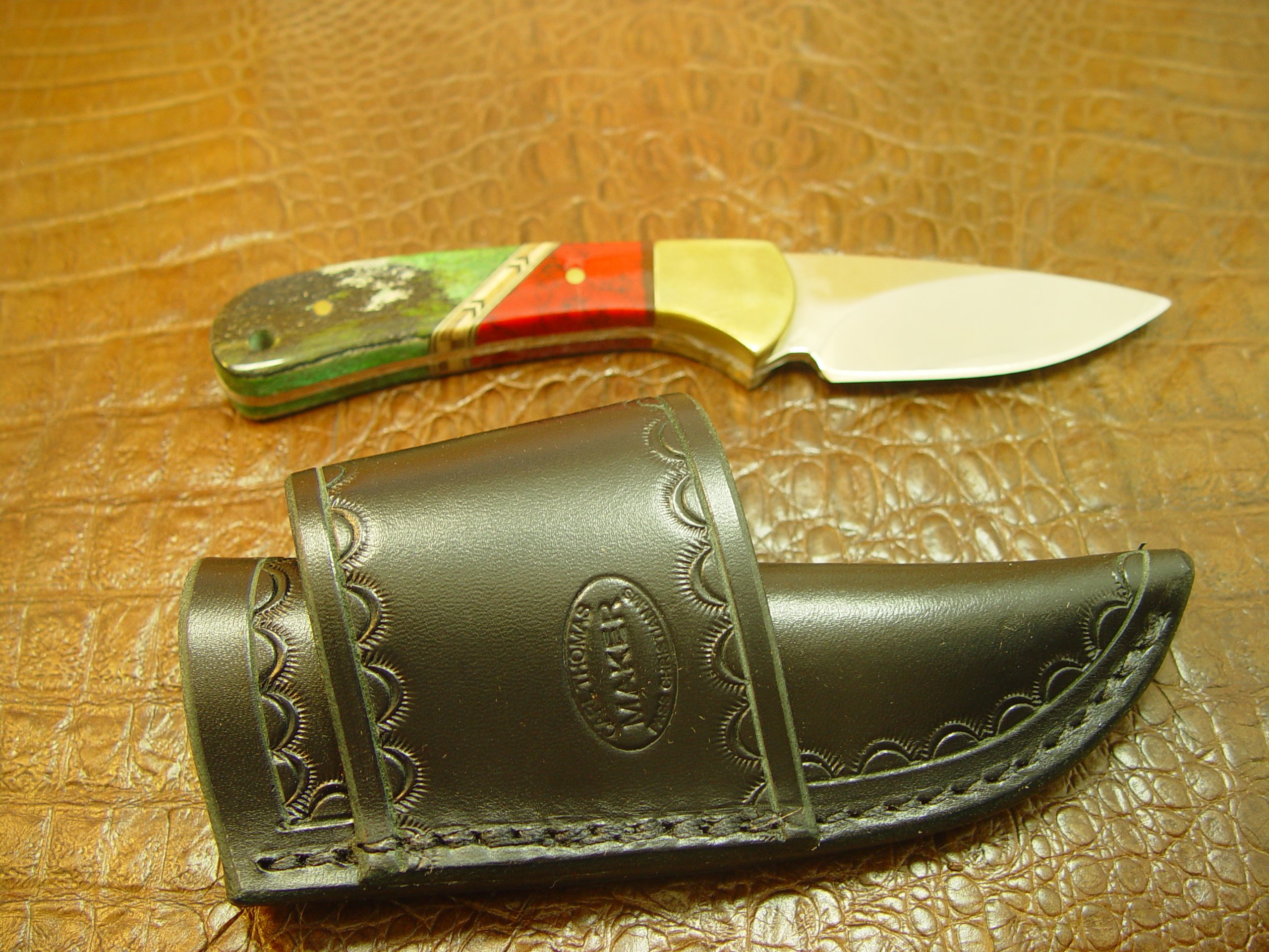 Cross Draw Premium Leather Knife Sheath for Buck 113, 6.4" Fixed Blade Knife Holder, Dyed Black