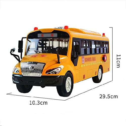 LZYDQP Diecast Yellow Bus Toy for Kids - Pull Back Car with Cool Opening Doors and Rubber Tires - Durable Diecast Metal - Birthday for Boys and Girls
