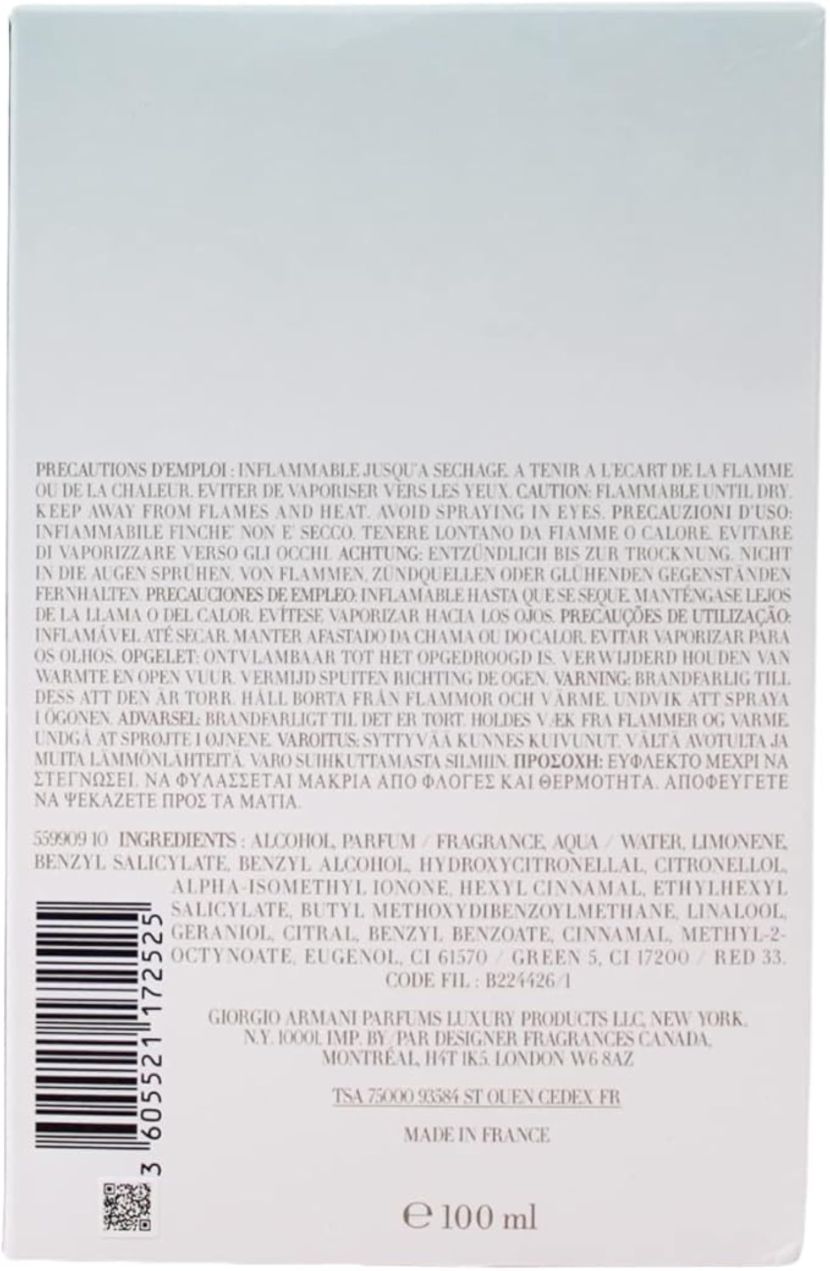 GIORGIO ARMANI Acqua Di Gioia for Women Eau De Parfum Spray, 3.4 Ounce