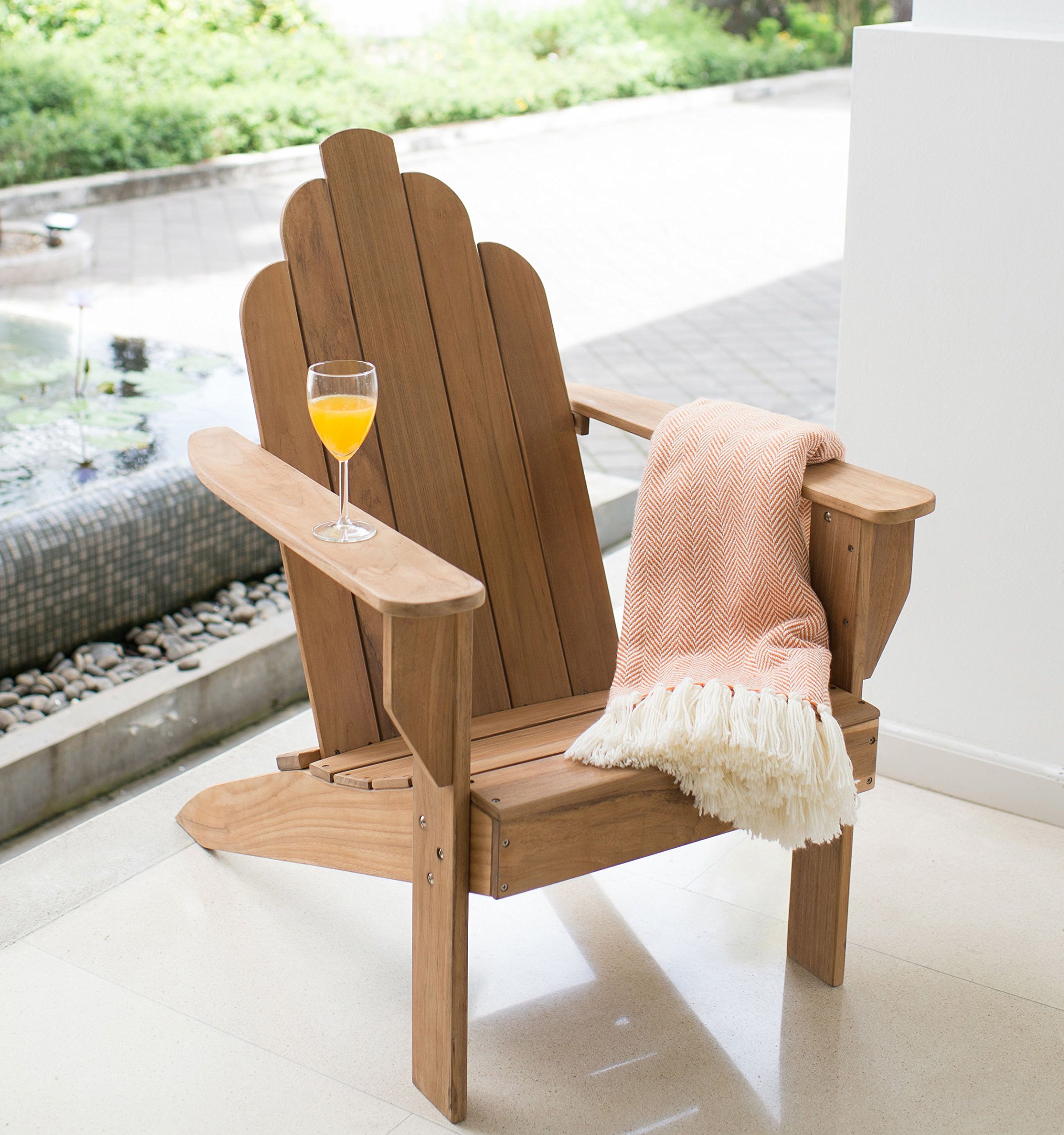 Cambridge Casual Arie Patio Adirondack, Fire Pit Lounge Chair/Natural Teak