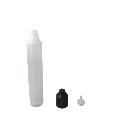 JOYWEE (15 Pack, Multi Color Caps) 30ml PE Pen Plastic Bottle with Childproof Cap for Vape Liquid, Light Oil, Paint, Eye Drops