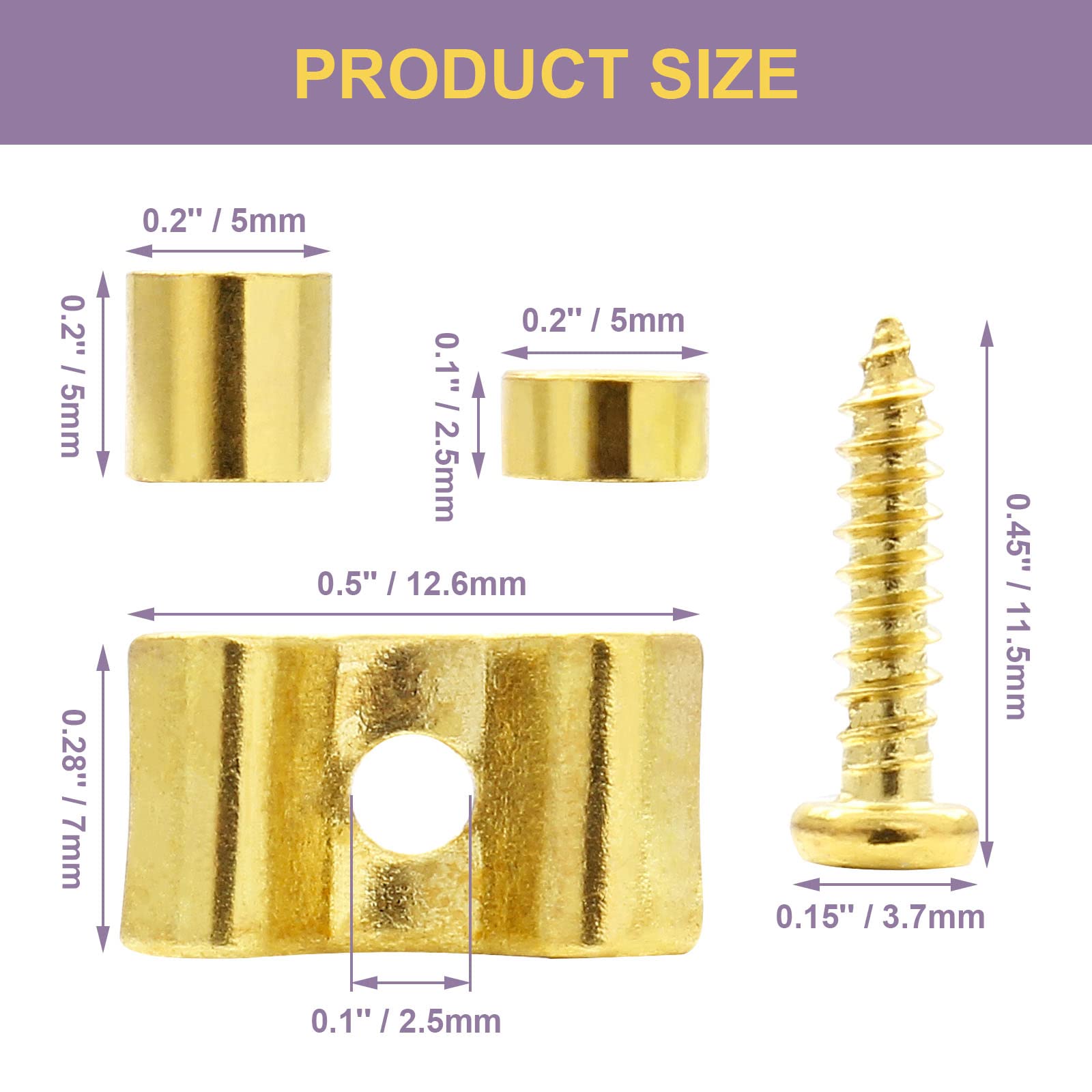 LifCratms 4Pack Guitar String Trees, Gold String Retainer Guides Compatible with Tele Guitar Stratocaster Strat with Mounting Screws