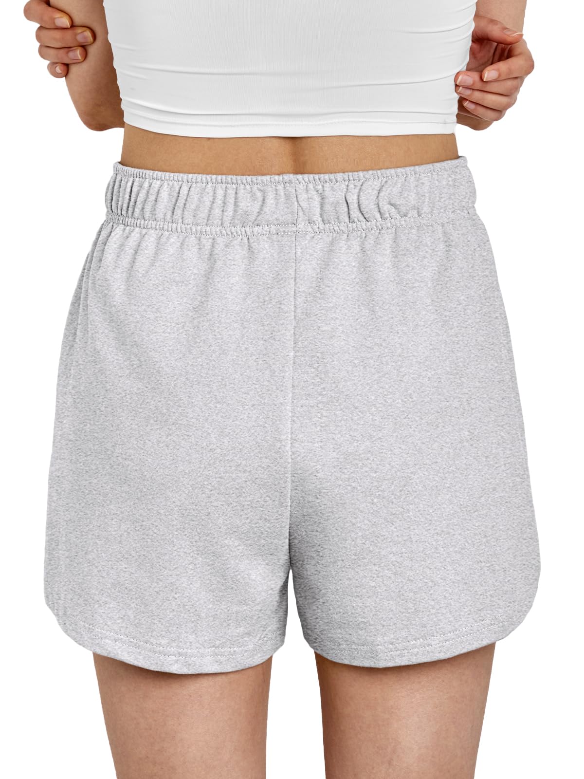 AUTOMET Womens Sweat Shorts Trendy Casual Athletic Shorts Running Summer Vacation Outfits Comfy 2024 Fashion Workout Clothing Grey S