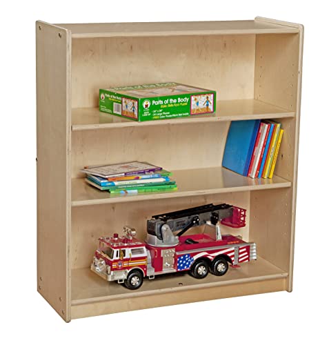 Contender Birch Bookcase With Two Adjustable Shelves |Montessori Bookshelve For Home, Office, Classroom, Daycare | Arts & Crafts Supplies Storage Unit For Toddlers