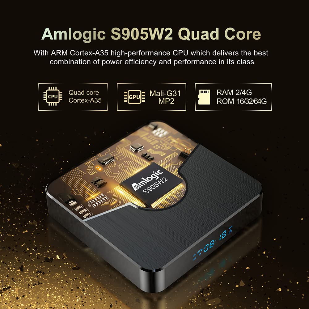 Android 11.0 TV Box,X98 Plus Amlogic S905W2 Quad Core X96 Plus Upgraded RAM 2GB ROM 16GB Dual WiFi 2.4G/5.8G BT4.2 4K 6K AV1 Home Smart Media Player Set top Box