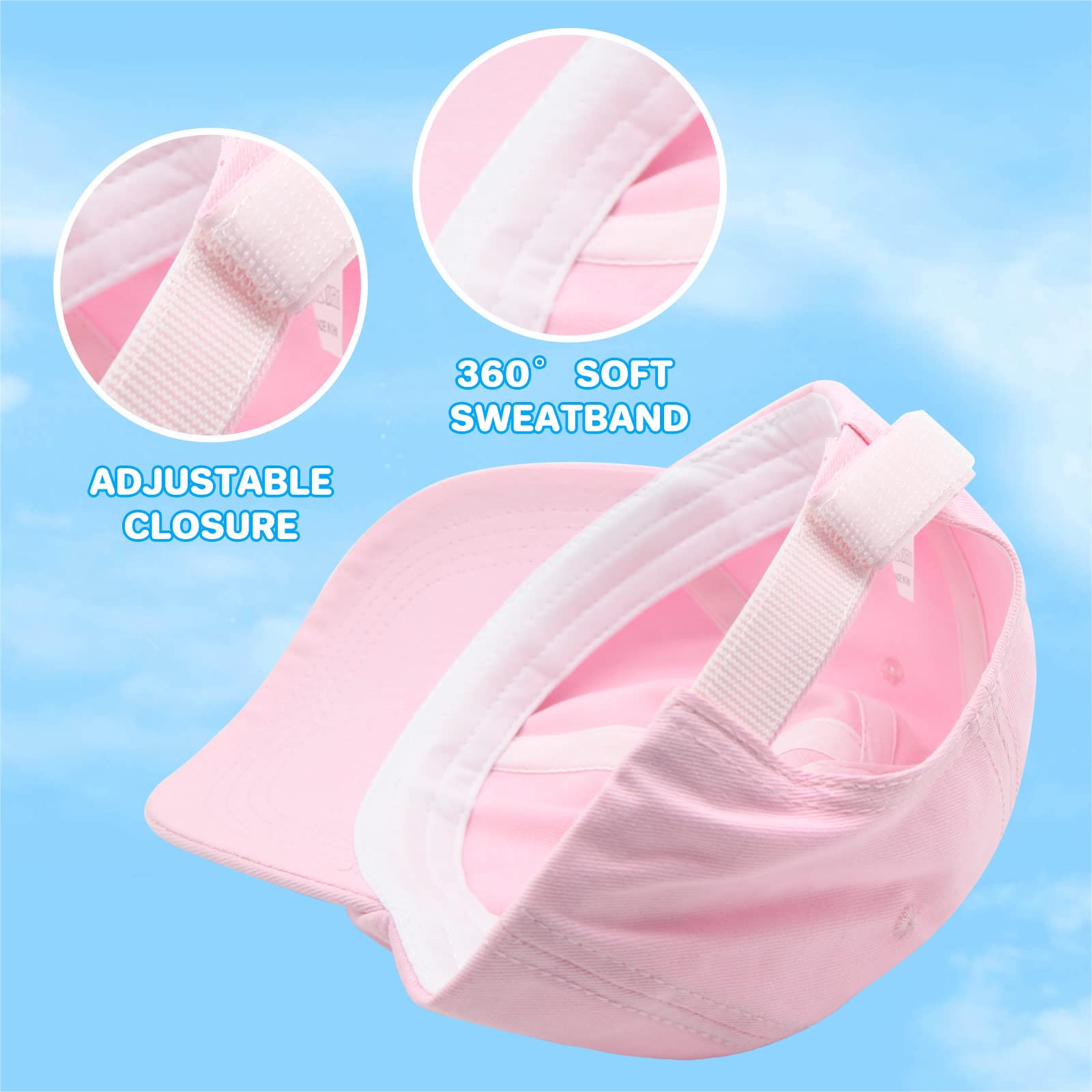 Duoyeree Kids Baseball Cap Sun Hat Adjustable Lightweight Soft Summer Beach Play Hat for Toddlers Little Boys Girls