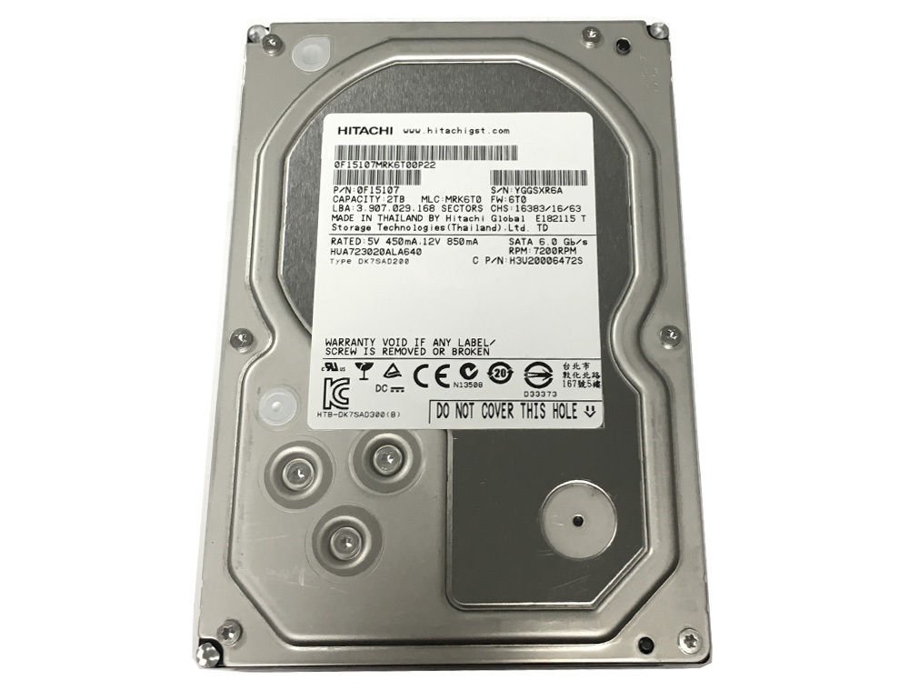 Hitachi Ultrastar HUA723020ALA640 2TB 64MB 7200RPM 3.5" SATA 6.0Gb/s Hard Drive