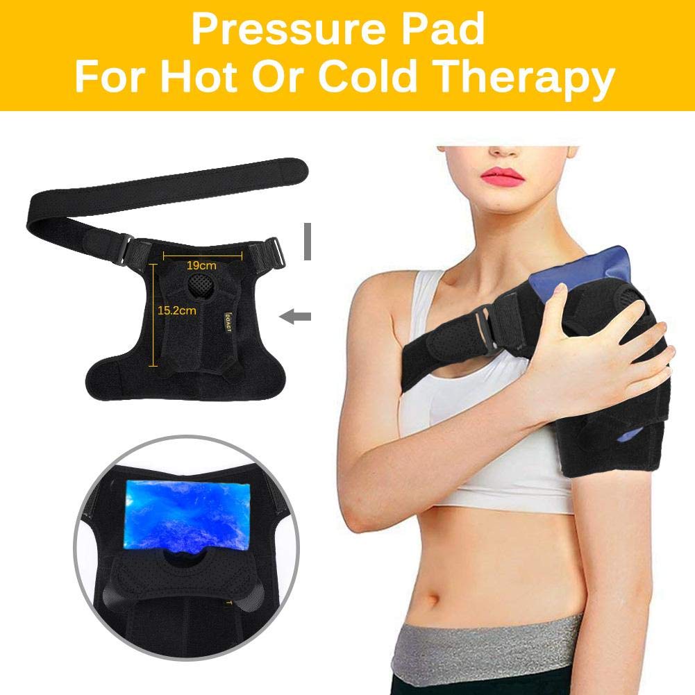 Adjustable Shoulder Bandage, Neoprene Shoulder Support for Injury Prevention and Recovery, Arthritic Shoulders, tendinitis, Shoulder Stability Brace with Pressure pad