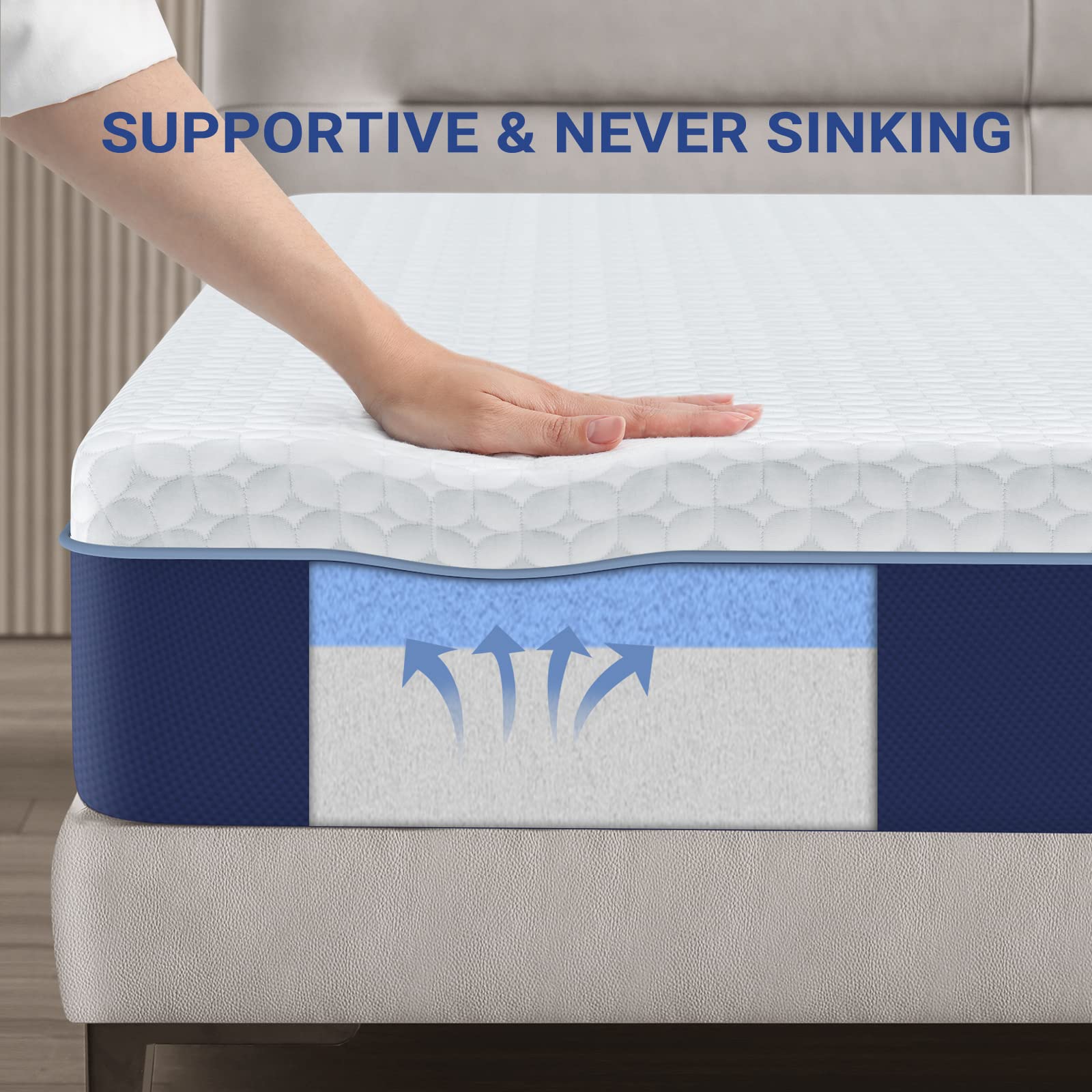 VXZ Twin XL Mattress, 6 Inch Gel Memory Foam Mattress in a Box, CertiPUR-US Certified Mattress, Pressure Relief &Motion Isolation, Supportive Medium-Firm Foam Mattress, Made in USA