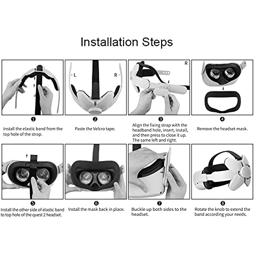 Adjustable Head Strap for Oculus Quest 2, Replacement for Elite Strap, for Enhanced Support and Comfort in VR, Suitable for Children and Adults (Headset Not Included)