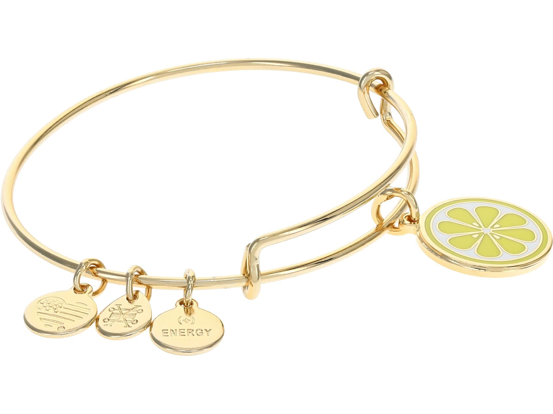 Alex and Ani Expandable Bangle for Women, Zest for Life Lemon Charm, Shiny Gold Finish, 2 to 3.5 in