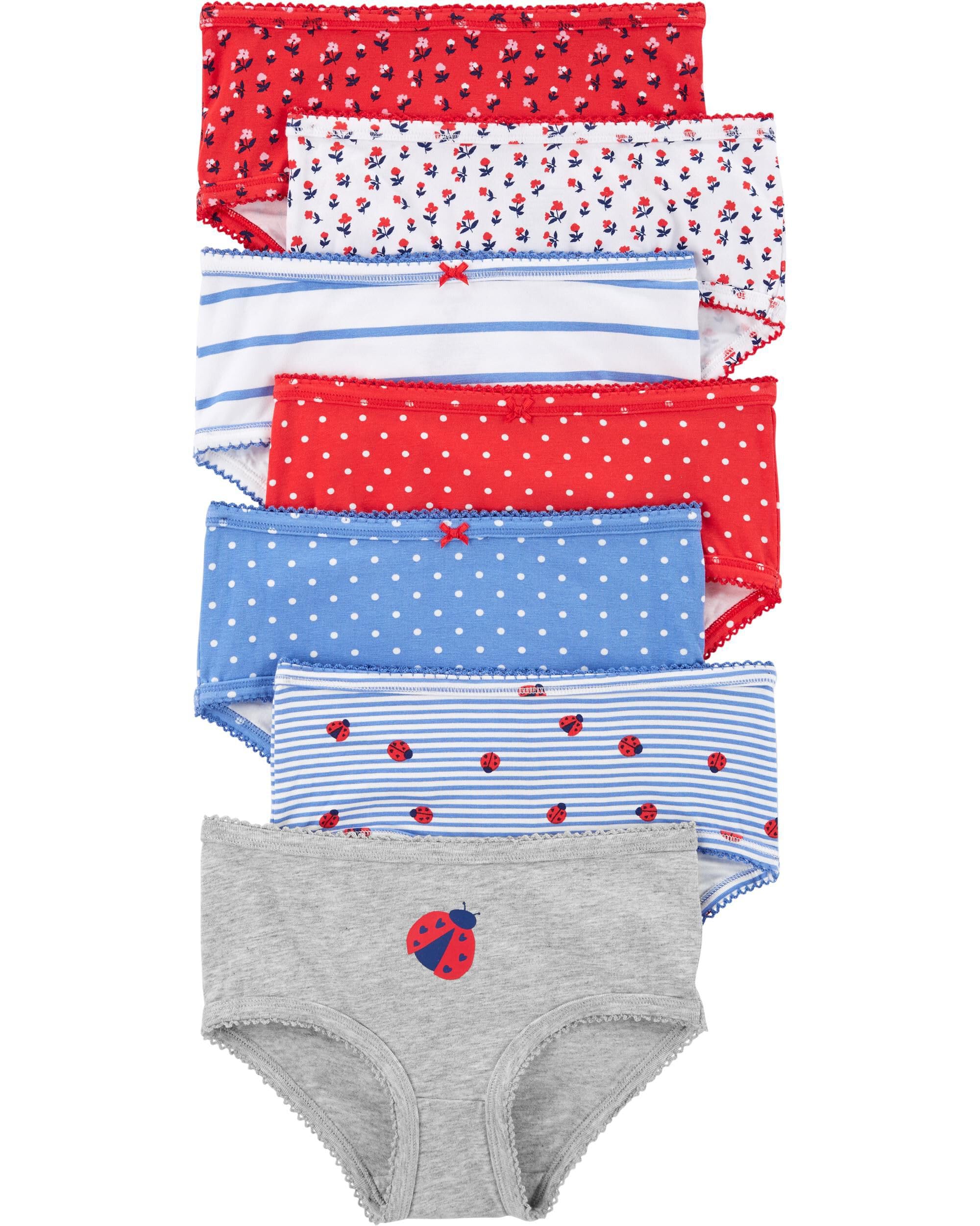 Carters Toddler Girls 7-Pack Stretch Cotton Panties (6-6X, Rainbow Stripes(34564212)/Planets/Spaceship)