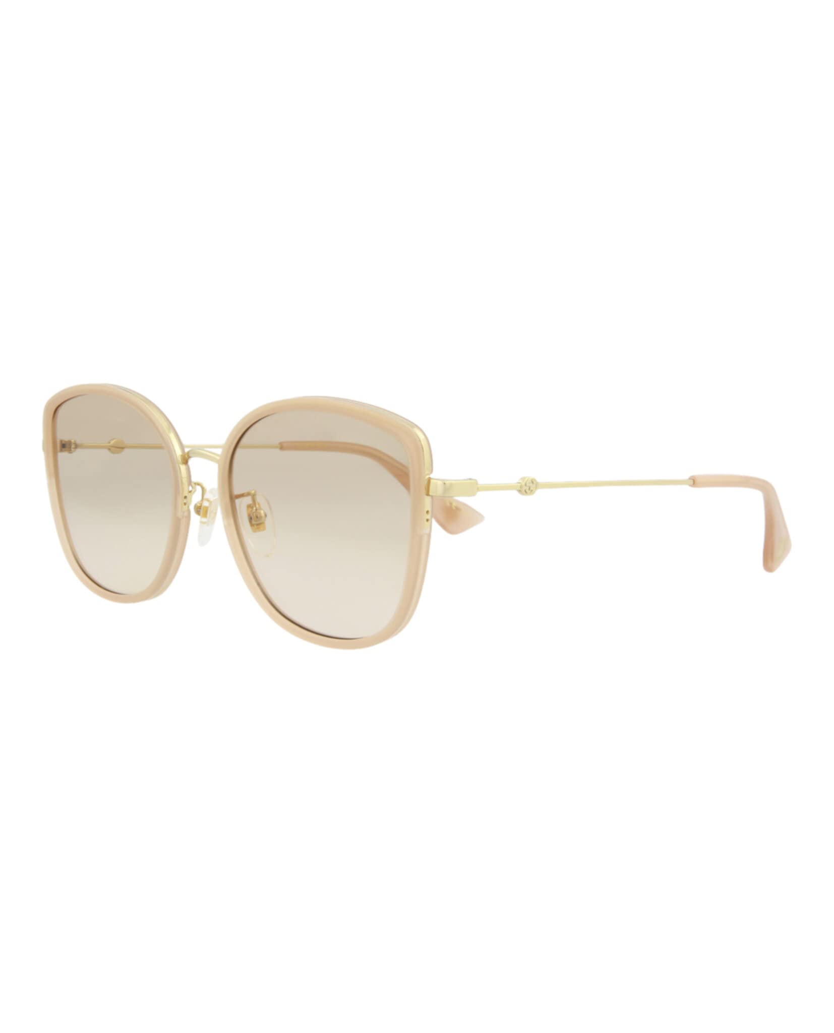 Gucci Square/Rectangle Sunglasses Nude Gold Pink Luxury Eyewear Made In Japan Metal Frame Designer Fashion for Everyday Luxury