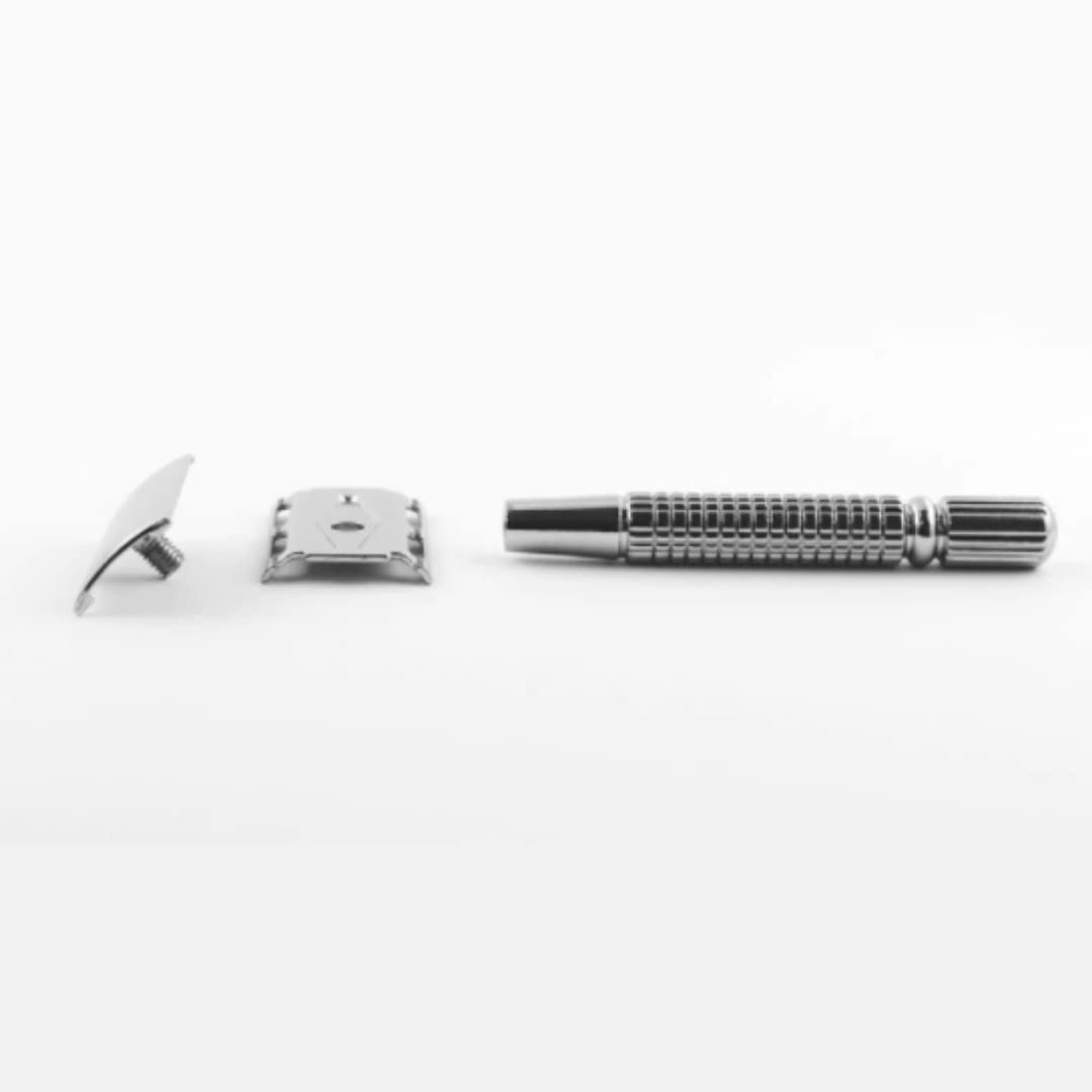Albatross Zero Waste Flagship 3-Piece Safety Razor, Double Edge Metal Reusable Razor for Men & Women + 10 Blades
