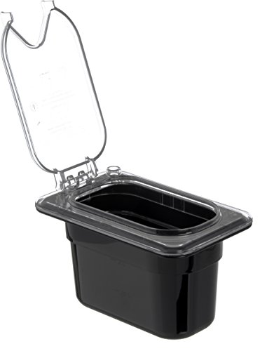 Carlisle FoodService Products 10339Z07 EZ Access Hinged Lid with Handle and Notch, Ninth Size, Clear