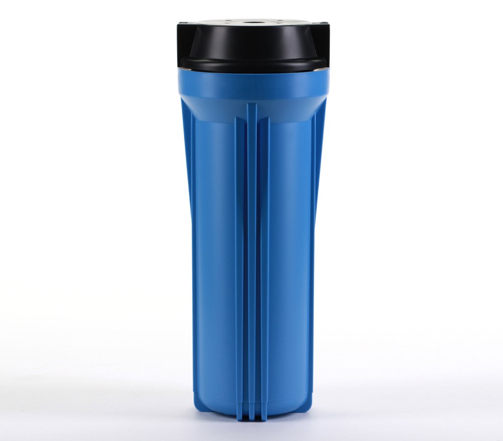 Hydronix HF2-10BLBK14, 10" Blue Housing with Black Flat Cap For RO & Filtration Systems, 1/4" Ports