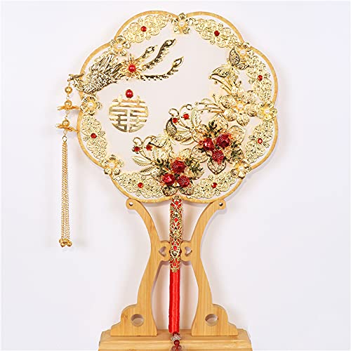 Albert The Ancient Gym Wedding Double-Sided Married Fan Bride Chinese Hand-held Flower Group Fan Show