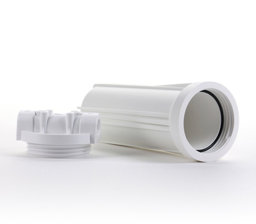 Hydronix HF3-10WHWH34, 10" White Housing with White Rib Cap for RO & Filtration Systems, 3/4" Ports