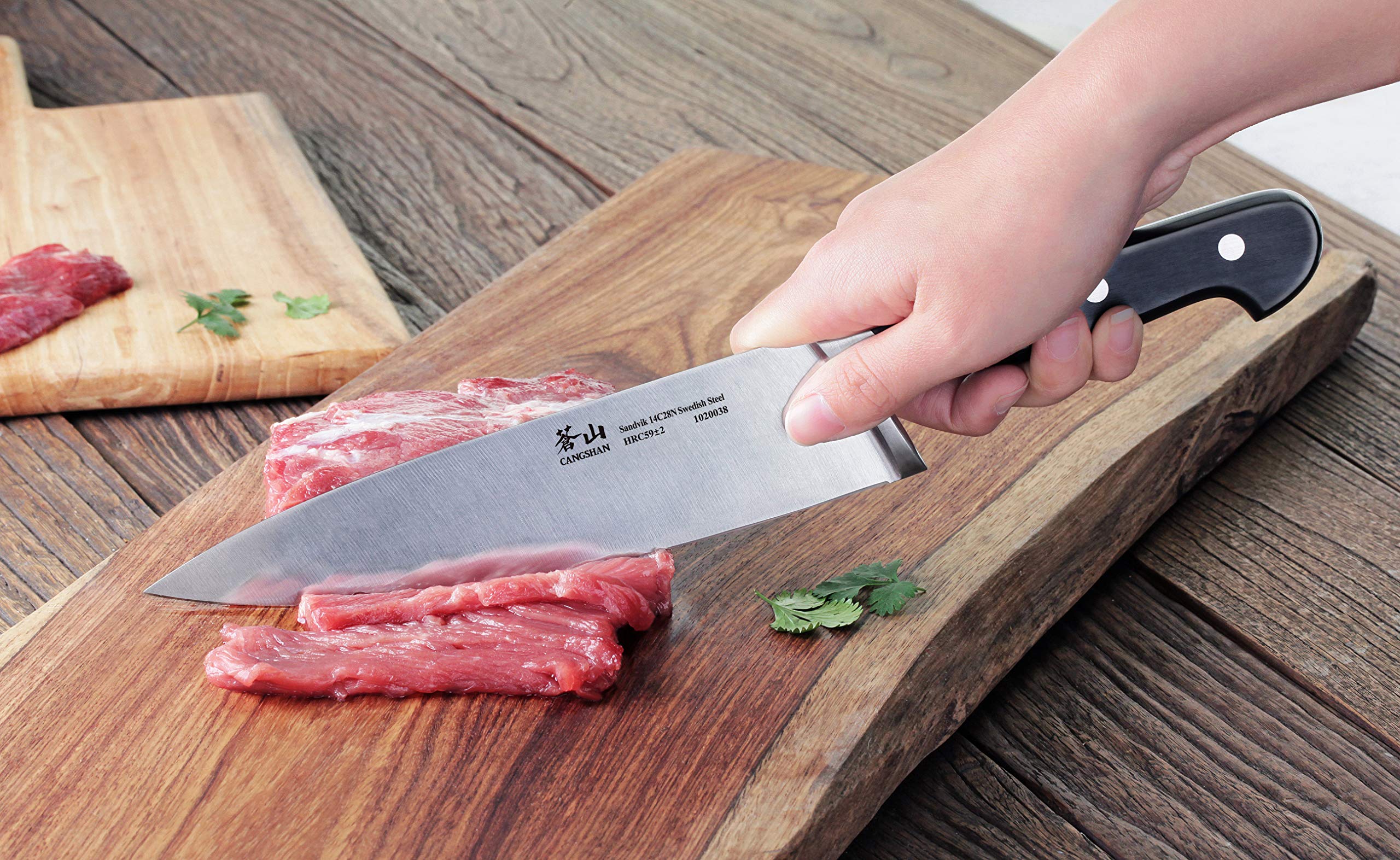 Cangshan TV2 Series 1020038 14C28N Swedish Steel Forged Chef Knife, 8-Inch