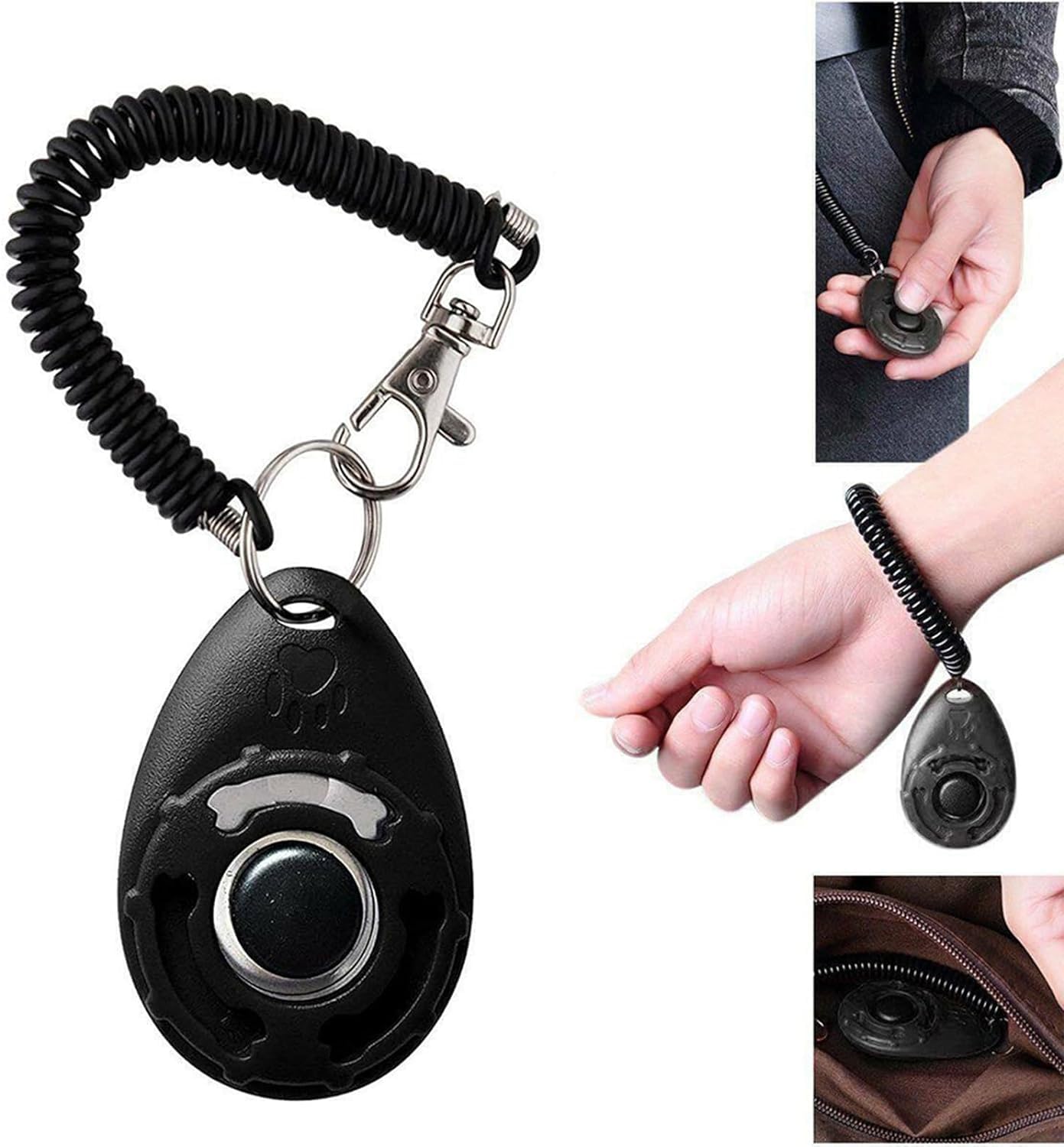Black Clicker Easy to Use with Button Dog Training Accessories Agility Equipment,Training and Behavior Aids,Dogs