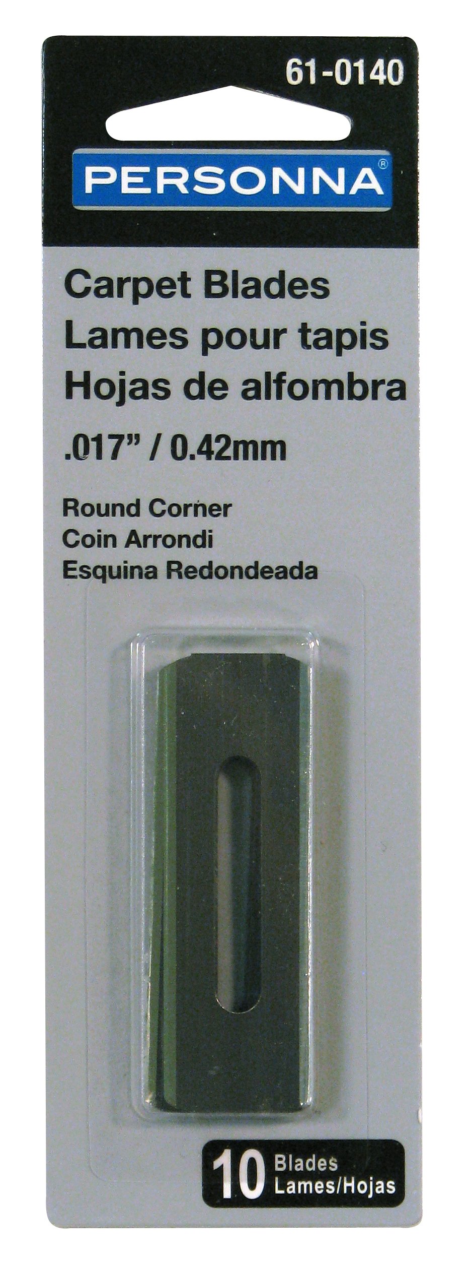 Carpet Blades Blue .017" Carbon Round Corner - 10 Pack