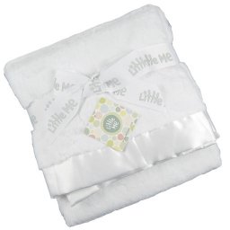 Little Me Unisex-Baby Newborn Neutral White Plush Stroller Blanket, White, One Size