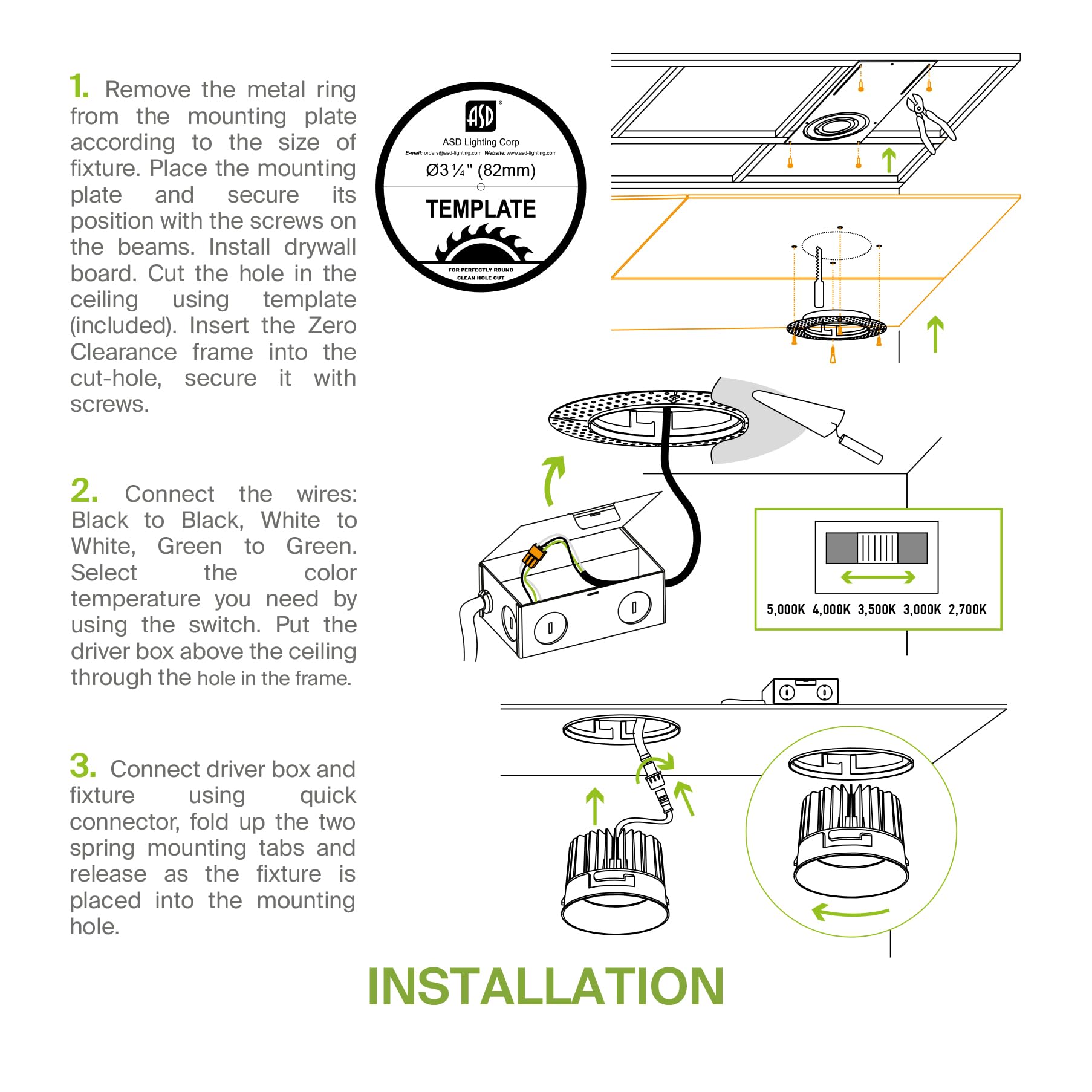ASD Trimless 3 Inch LED Recessed Light, 12W 120V Commercial LED Downlight, Canless Dimmable LED Downlights for Ceiling with J-Box, 5 CCT 2700K-5000K, CRI 90+, IC Rated, ETL, Energy Star, White 18 Pack