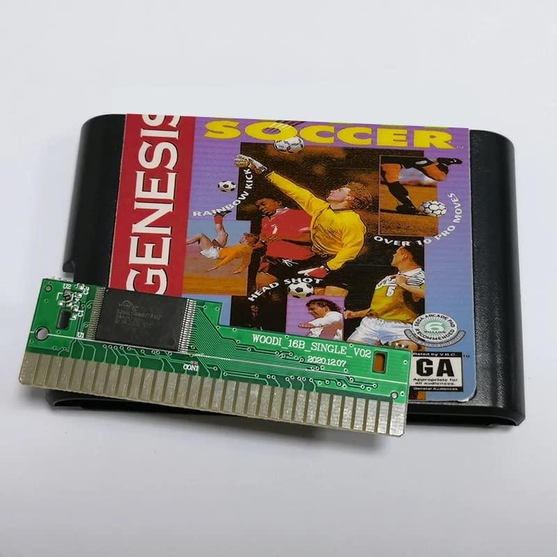 AWS Pro Moves Soccer 16 Bit MD Game Card Sega Mega Drive Genesis