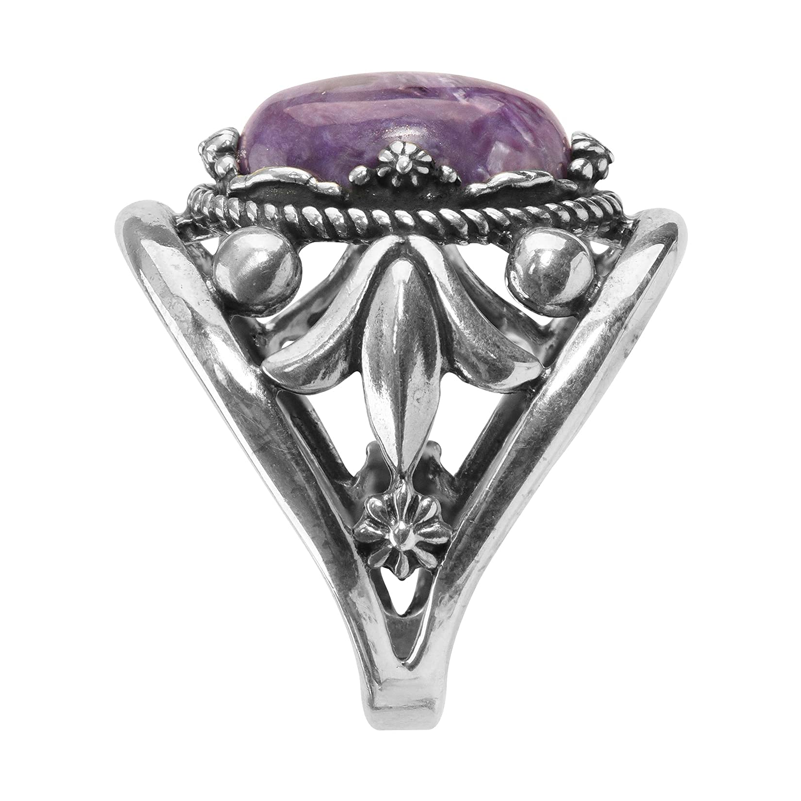American West Sterling Purple Charoite Bold Ring Size 8