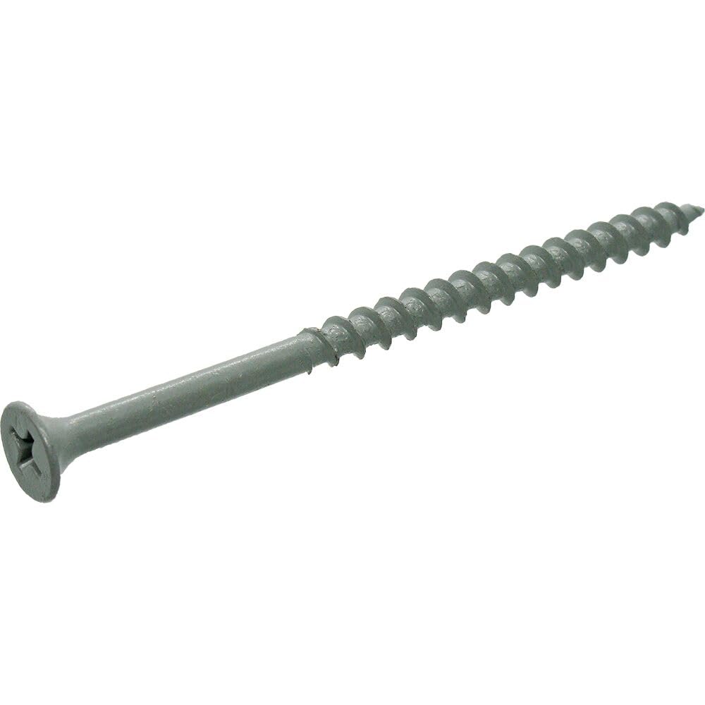 Grip-Rite PTN3S1 PG10 Polymer Coated #8 x 3 Coarse Thread Deck Screw, Gray, 1lb Box
