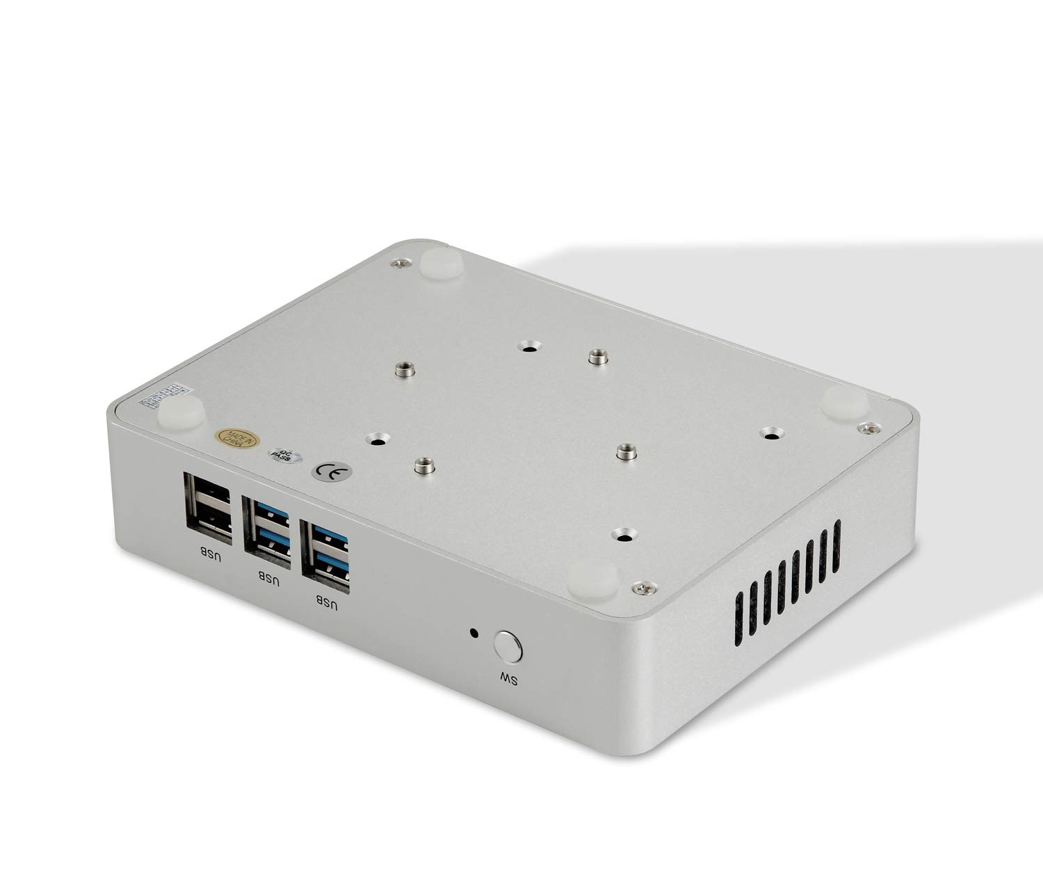 KINGDEL Mini Computer, Fanless Nettop with Celeron N3150/J3160/J4125 Quad Core 2.08GHz CPU, 4GB RAM 256GB SSD, 2*LAN, 2*HD, 4*USB 3.0