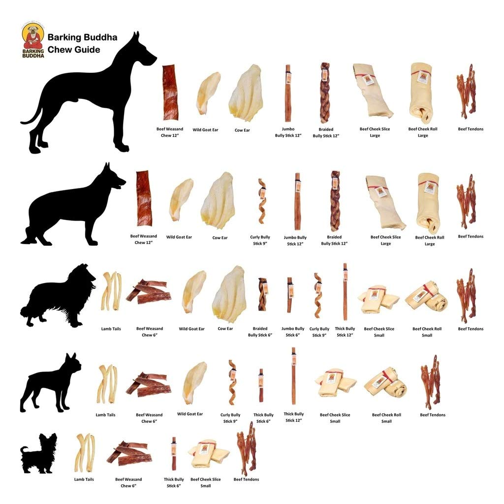 Barking Buddha Beef Cheek Slices - Extra Thick - All Natural - No Additives Gluten Free - Premium Dog Chews | Small 5" - 6" | 30 Pack