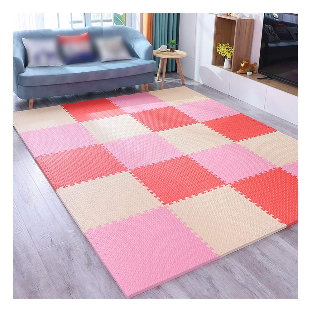 ALGFree Baby Children Play Mat Foam Modern Bedroom Gaming Room Interlocking Floors Puzzle Floor Tiles, 4 Colors (Color : A, Size : 30x30x1cm-24pcs)