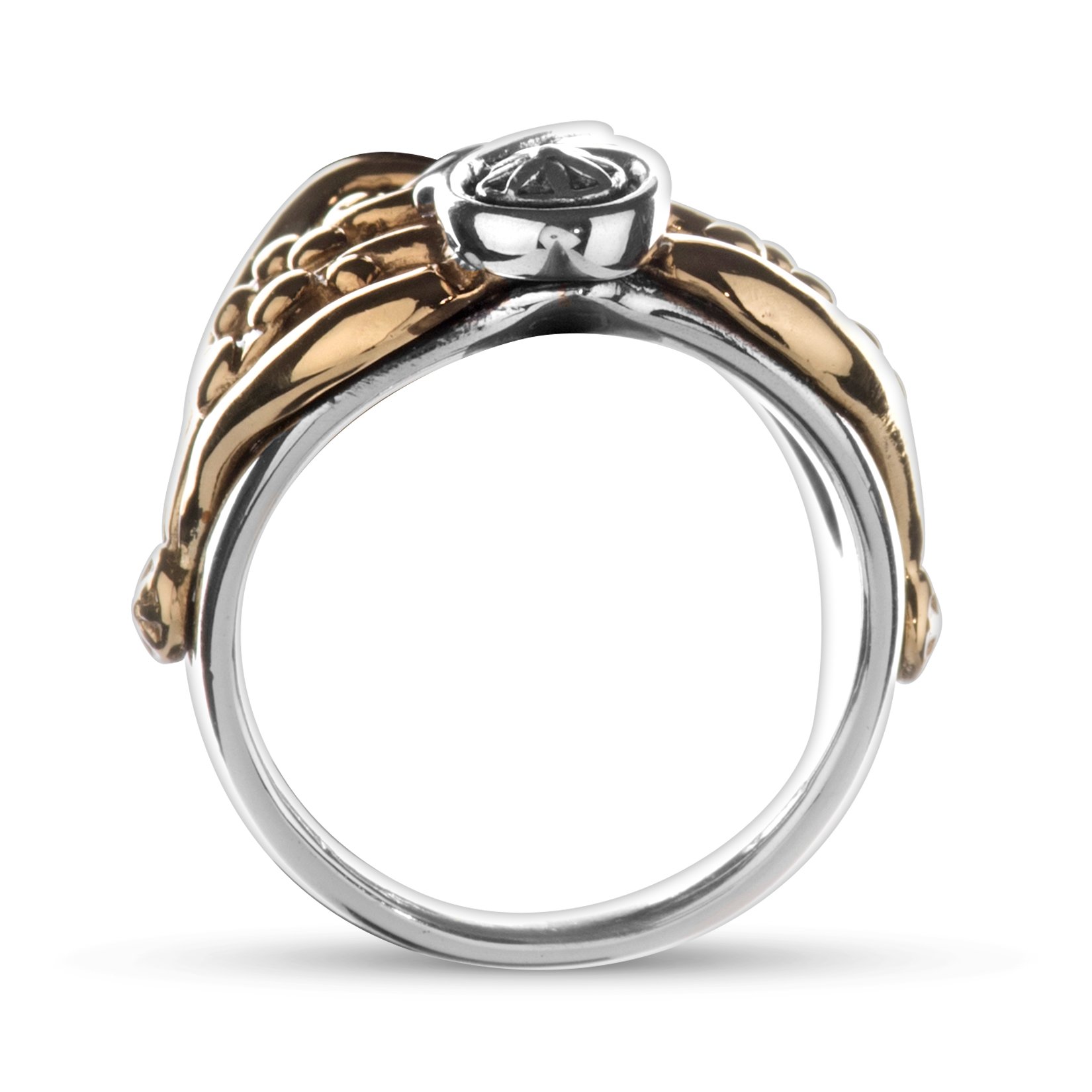 American West Sterling and Brass Floral Leaf Ring Size 07