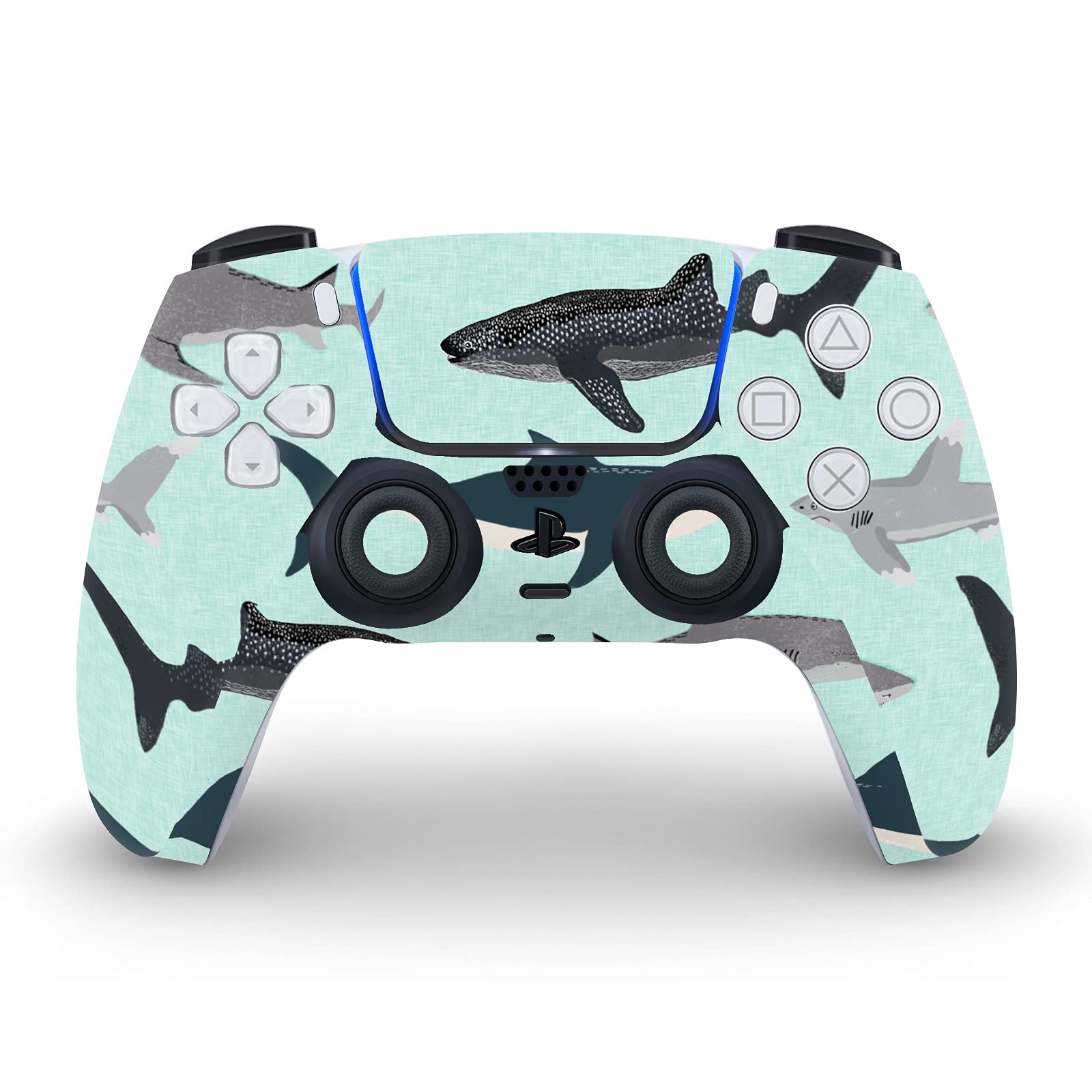 Head Case Designs Officially Licensed Andrea Lauren Design Sharks Art Mix Vinyl Faceplate Gaming Skin Decal Compatible With Sony PlayStation 5 PS5 Digital Edition Console and DualSense Controller