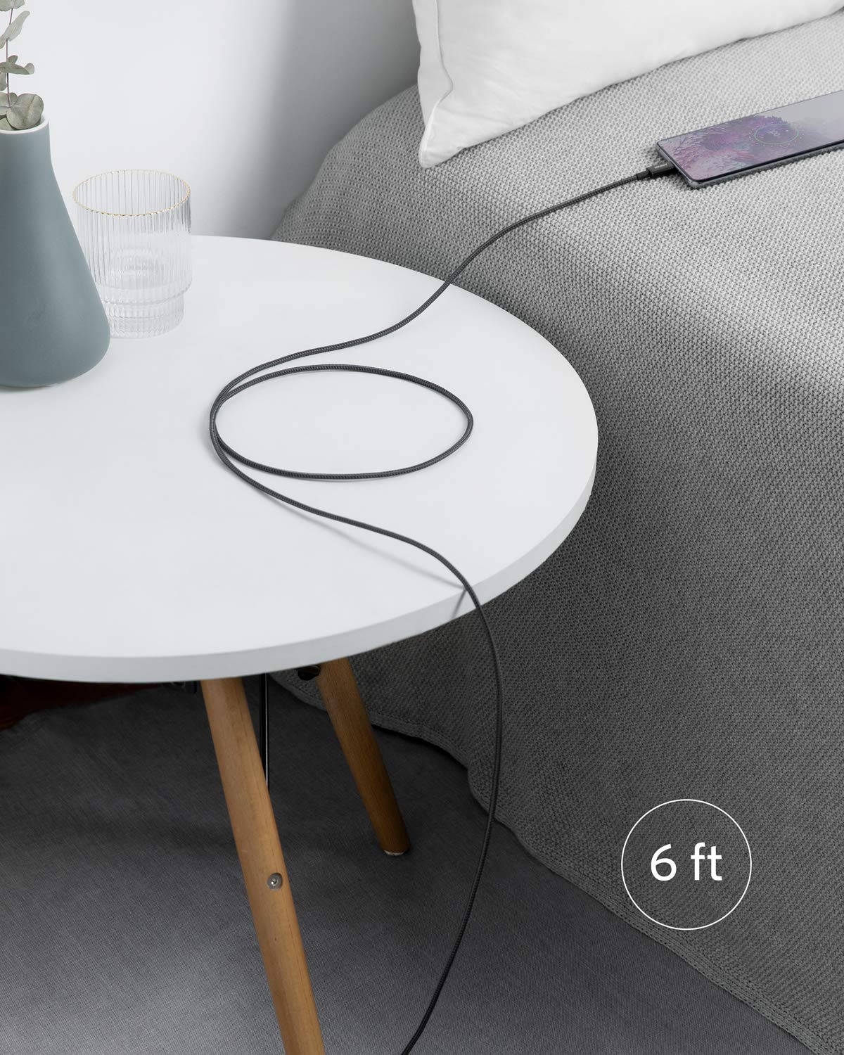 Anker 100W USB C, 2-Port Powerful Fast Compact Charger, USB C Cable, New Nylon USB C to USB C Cable (6ft, 2Pack), 60W(3A) USB C Charger Cable
