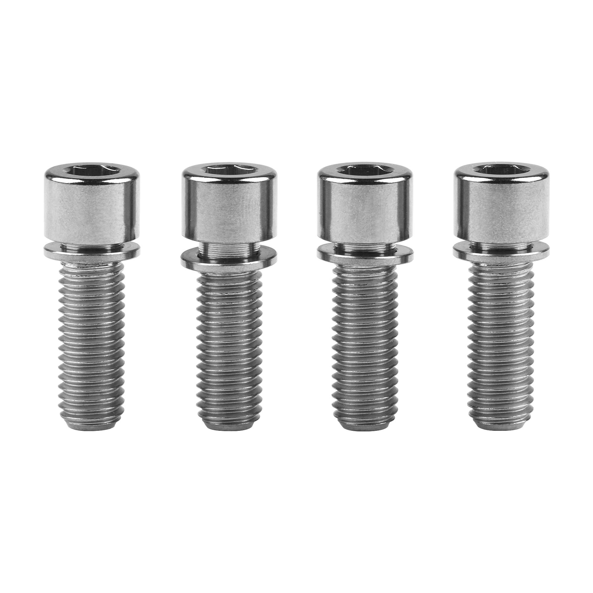 Wanyifa Titanium Ti Bolt M7 x 20mm Allen Head with Washers Bike Scewrs Pack of 4