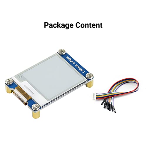 Waveshare 1.54inch E-Ink Display Module Compatible with Raspberry Pi 5/4B/3B/Zero/Zero W/Zero 2W/Pico/Pico W/Pico WH, 200x200 Resolution SPI Interface Supports Partial Refresh.