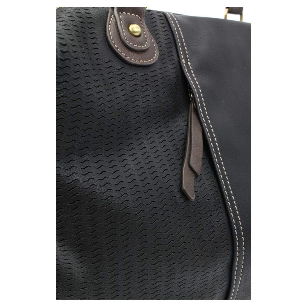 CHALA Laser Cut Crossbody Shoulder bag Tote Bag Faux Leather Black (Yorkie Terrier)
