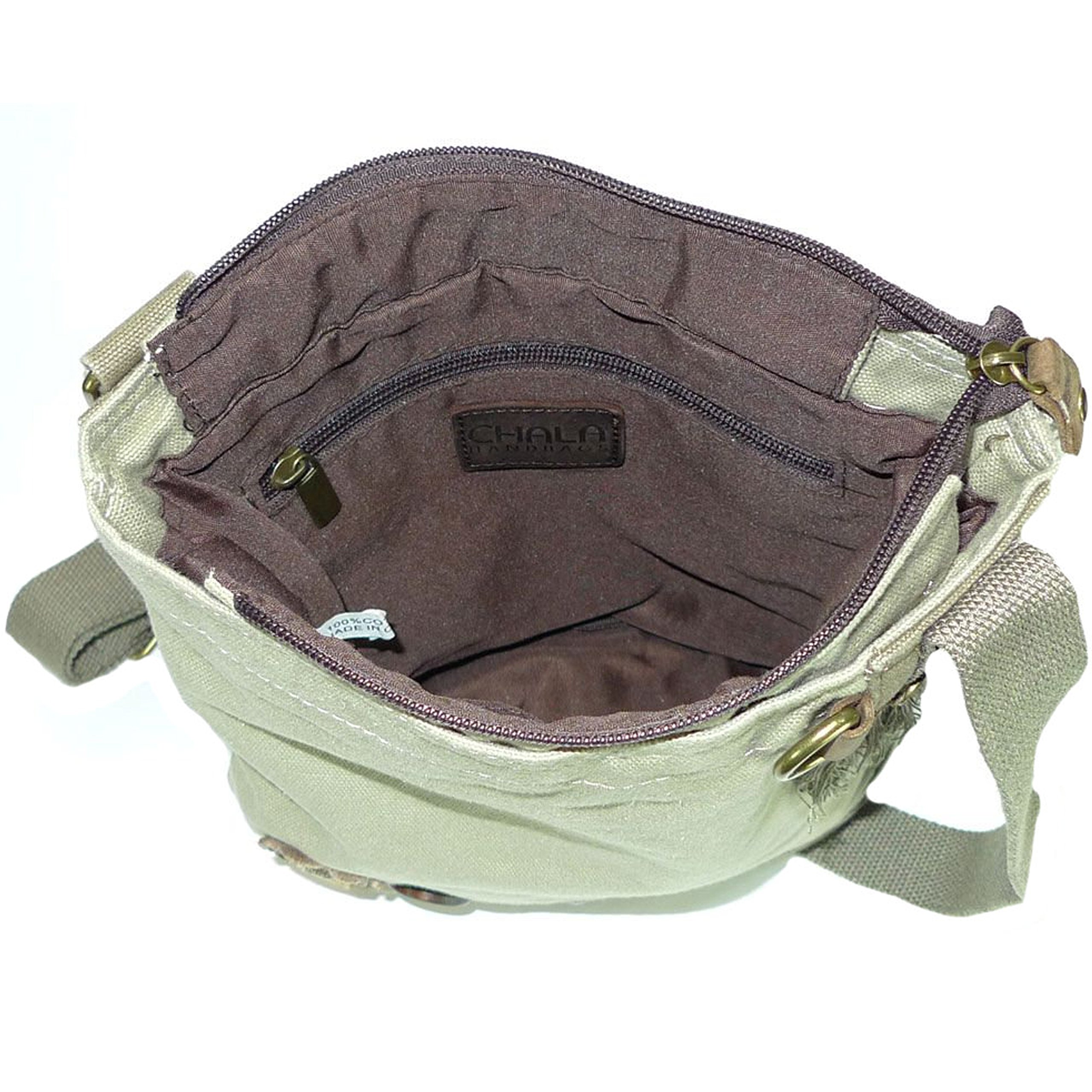 Chala Paw Print Patch Crossbody Handbag (Ivory/Brown)