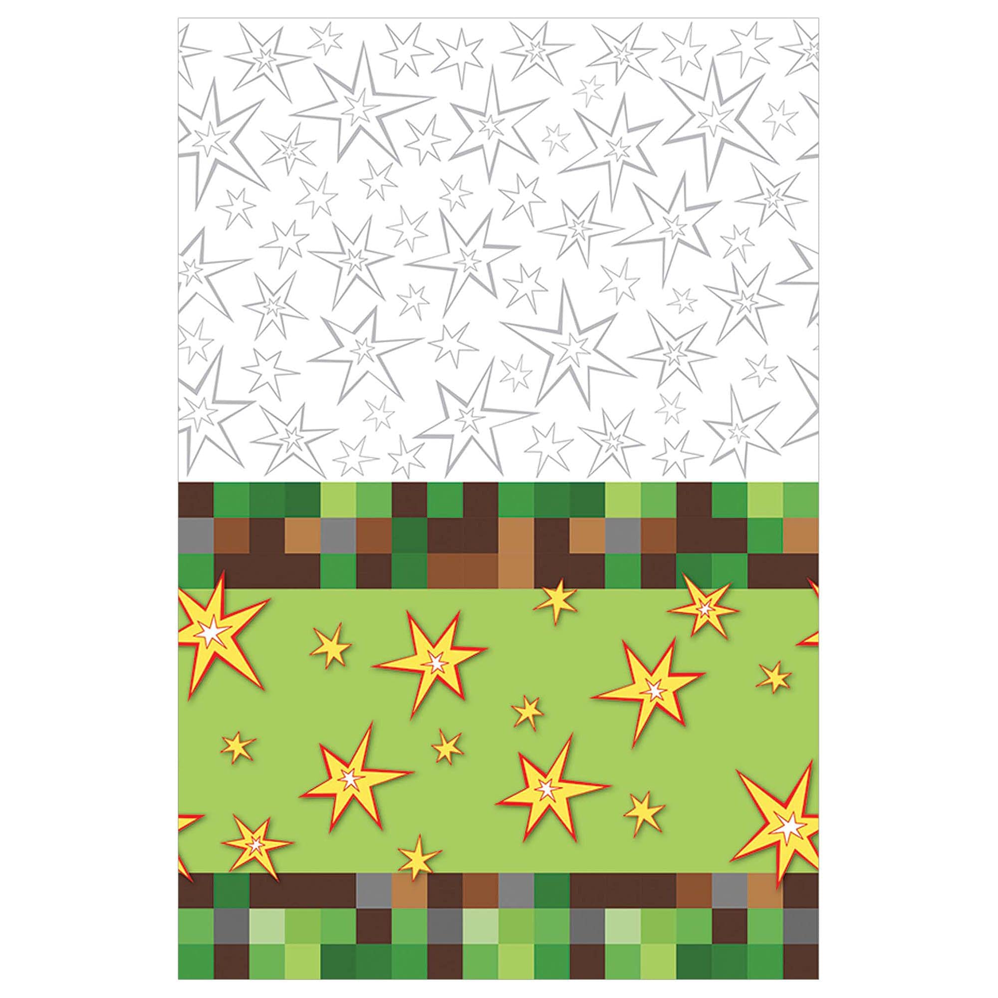 Amscan TNT Pixelated Gaming Birthday Party Tableware Kit Napkins, Plates, Tablecover Bundle, 16 Guests