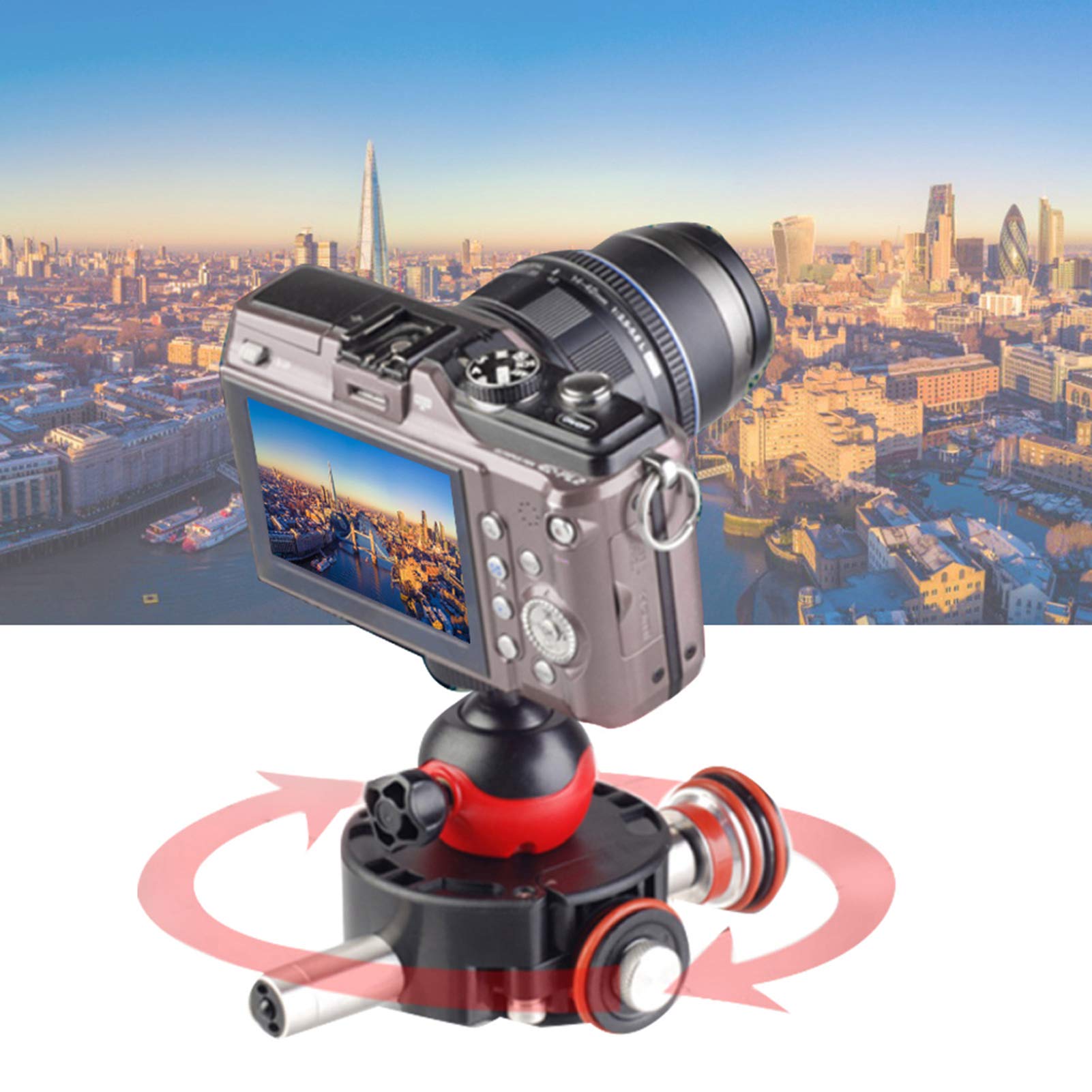 Akozon Motorized Slider L8X Camera Video Track Dolly with Remote Controller for Phone/Action Cameras Black Mini Panoramic Motorized Slider con