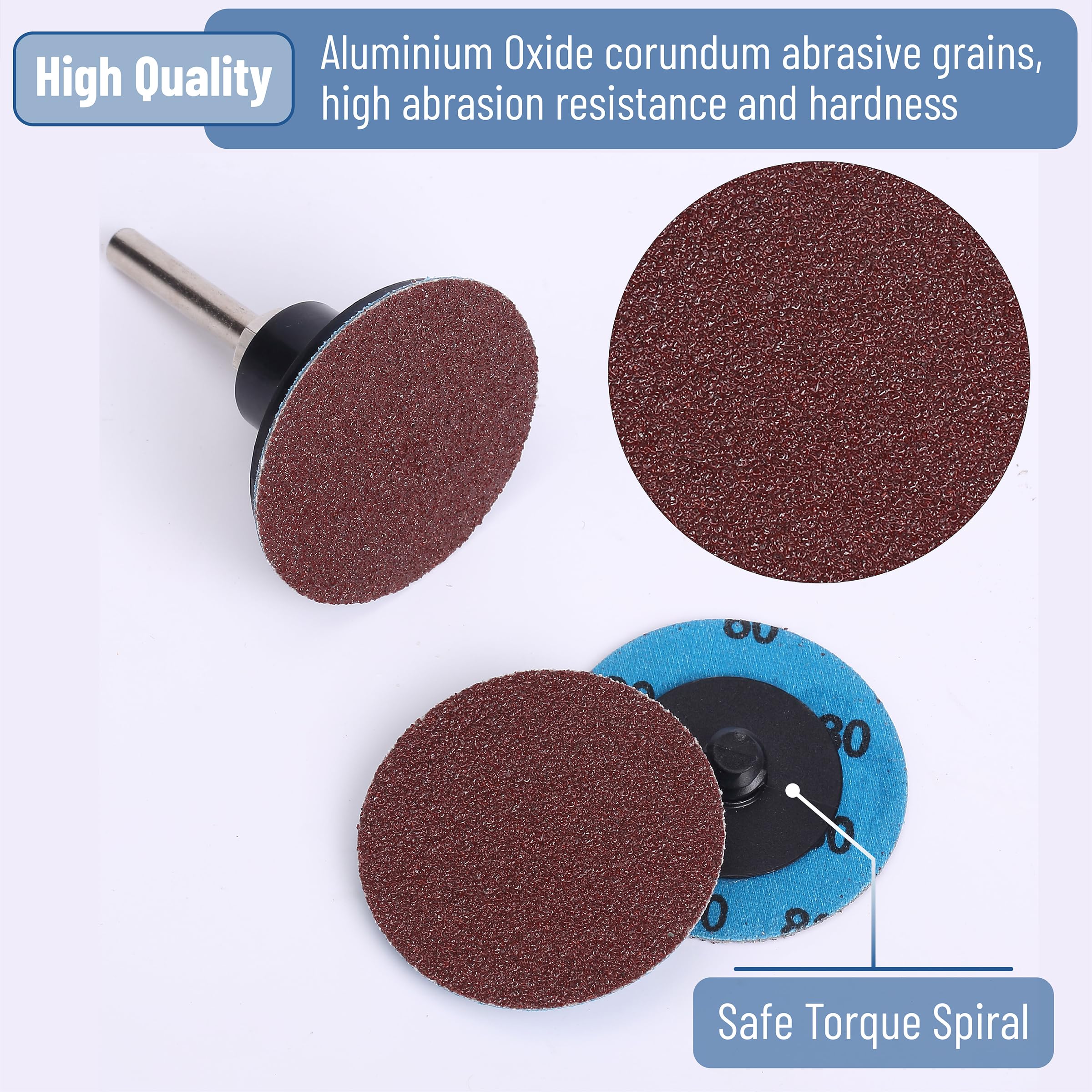 Bates- Quick Change Sanding Discs, 47 pcs, 2-Inch, 1/4” Holder, Grinding Disc, 2 Inch Sanding Discs, Abrasive Wheels & Discs, Sanding Discs 2 Inch, Sanding Pads, Grinder Disc, Sanding Disc for Drill