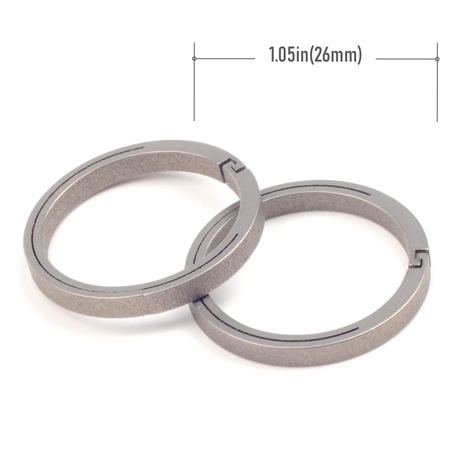 ALFOCI Titanium Quick Release Side Pushing KeyRings 2-Pack Kit, Labor Saving and doesn't use Fingernails, Titanium alloy primary color