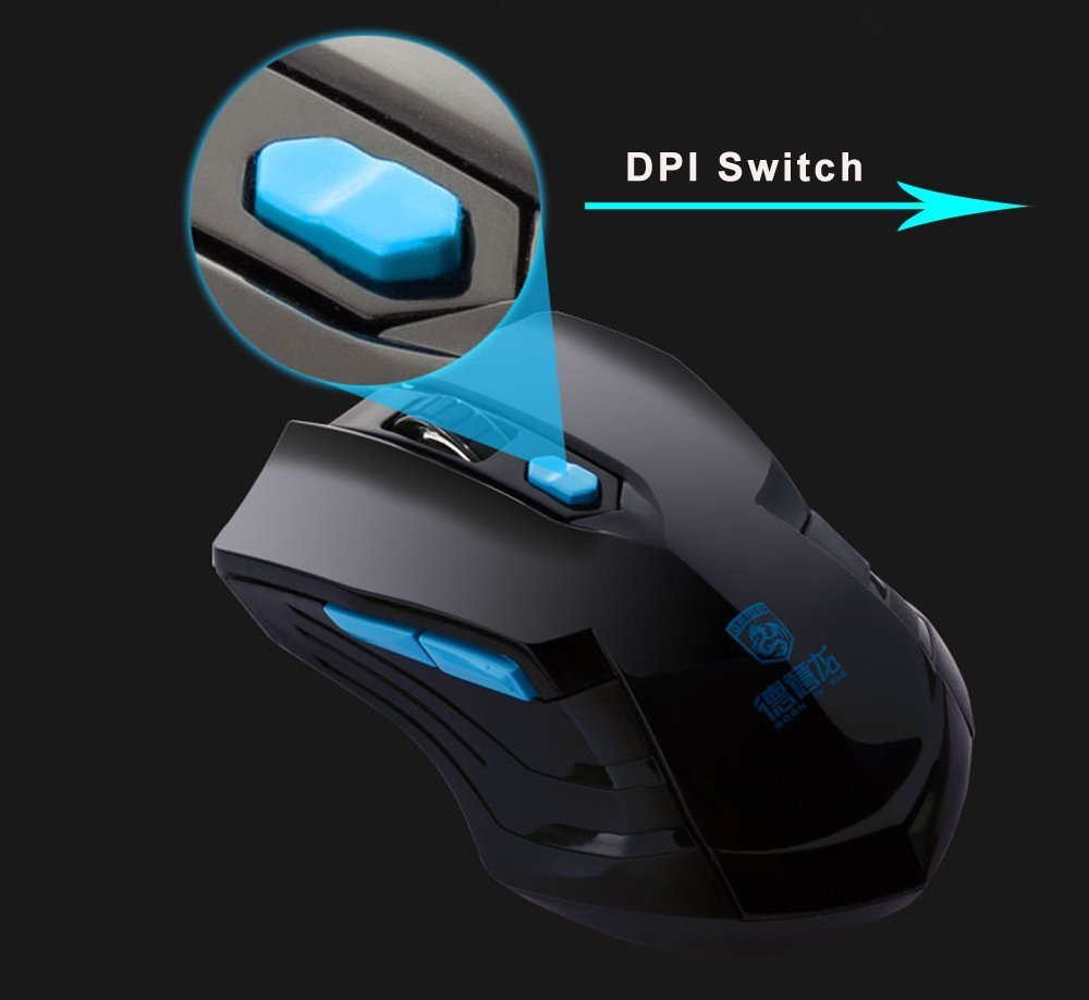 Keyboard Mouse Combos,Soke-Six Waterproof Multimedia 2.4GHz Wireless Gaming Keyboard with USB Cordless Ergonomic Mouse DPI Control For Desktop PC Laptop(Black)