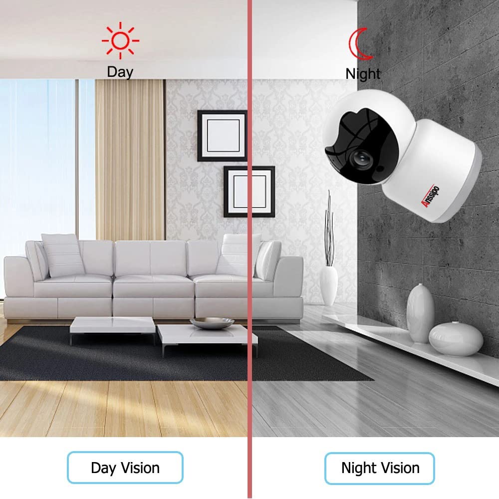 Anssipo Indoor Security Camera for Baby Monitor, Home Security, 5MP HD Pet Dog Camera WiFi with Two-Way Audio, Auto Tracking,Motion Detection,Night Vision
