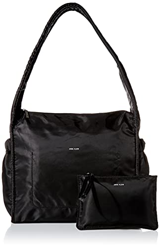 Anne Klein Soft Nylon Shoulder Hobo, Black